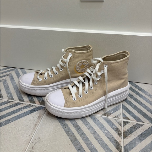 Converse | Shoes | Tan Platform High Top Converse | Poshmark